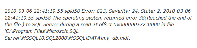 SQL Server Error Code 823 – Root Cause & Method To Resolve SQL Server Error Code 823 – Root Cause & Method To Resolve